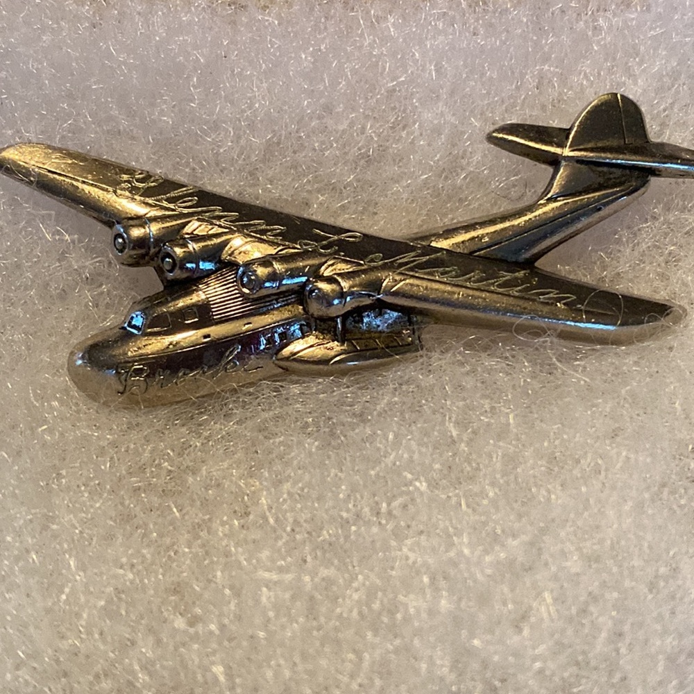 Vintage World War Ii Airplane Sweetheart Pin Brooch G… - Gem
